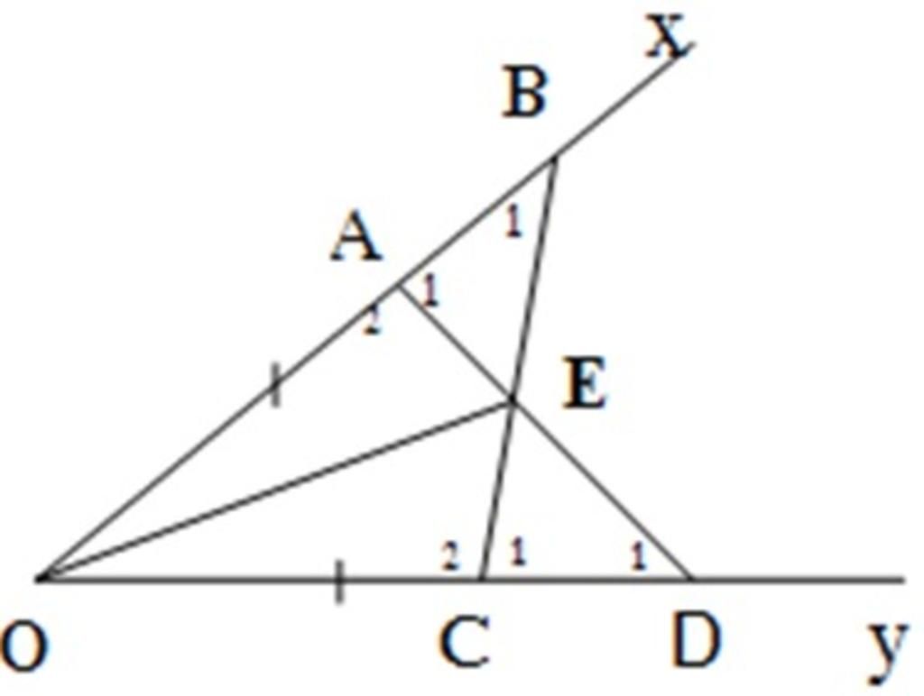 Cho góc xOy khác góc bẹt, Lấy A,B thuộc tia Ox sao cho OA