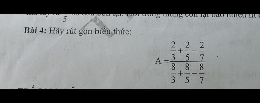 A Con la TT HUITj Urung cull lại vào Tieu III ( 5 Bài 4: Hãy rút gọn ...