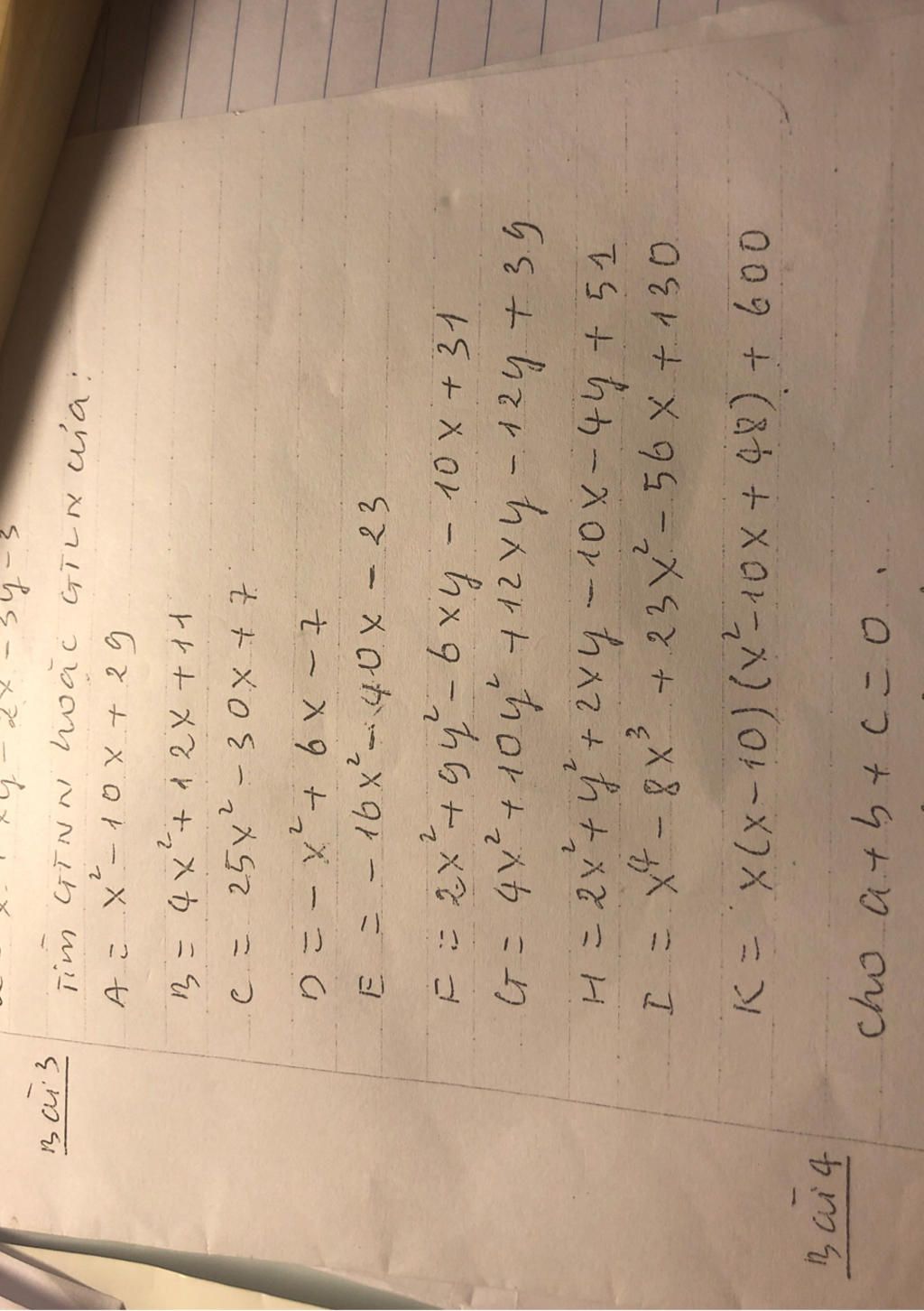 в с 4 в сиз 2 Tim GINN hoac GTLNX uia: A C X - 10x+29 В = 4х + 12х +11 ...