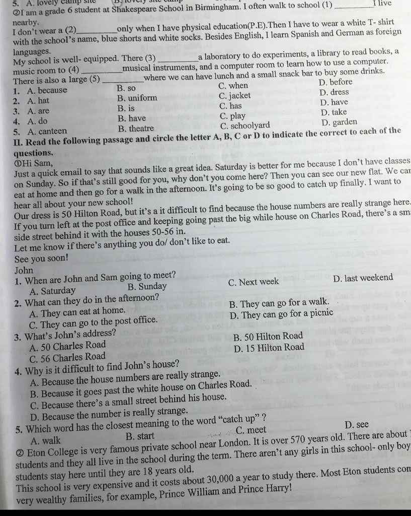 5. A. lovely car I am a grade 6 student at Shakespeare School in ...