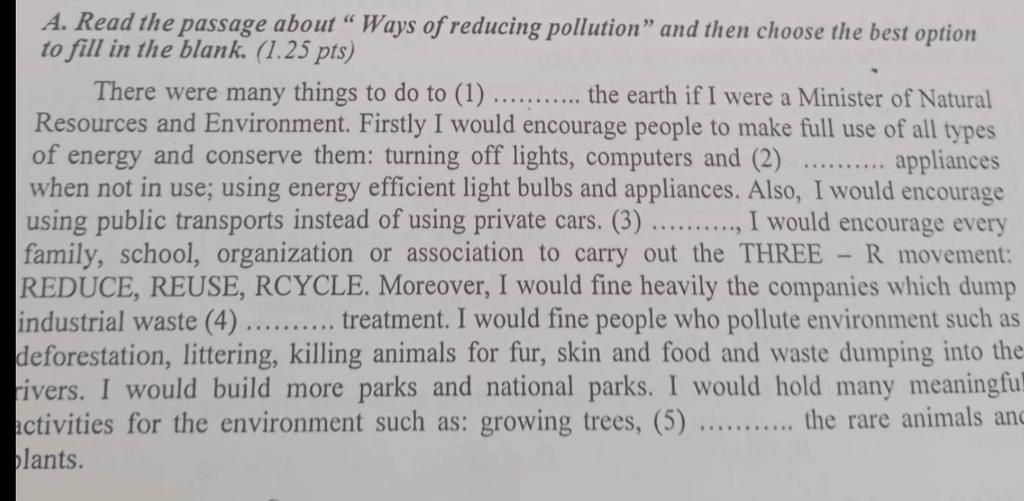 GIÚP E VS E HỨA VOTE 5S Ạ 1 A.save B.erupt C.collapse D.strike 2.A.electrically B.electric C ...