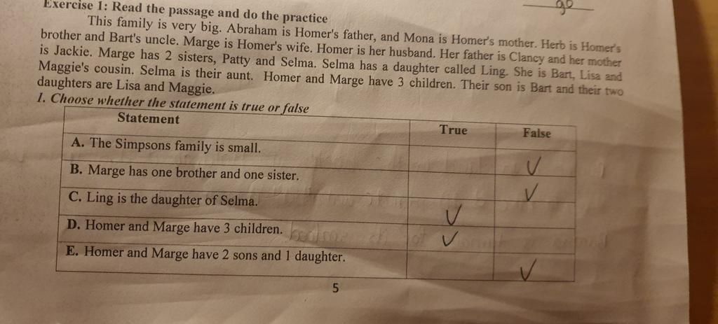 Exercise 1: Read the passage and do the practice This family is very ...