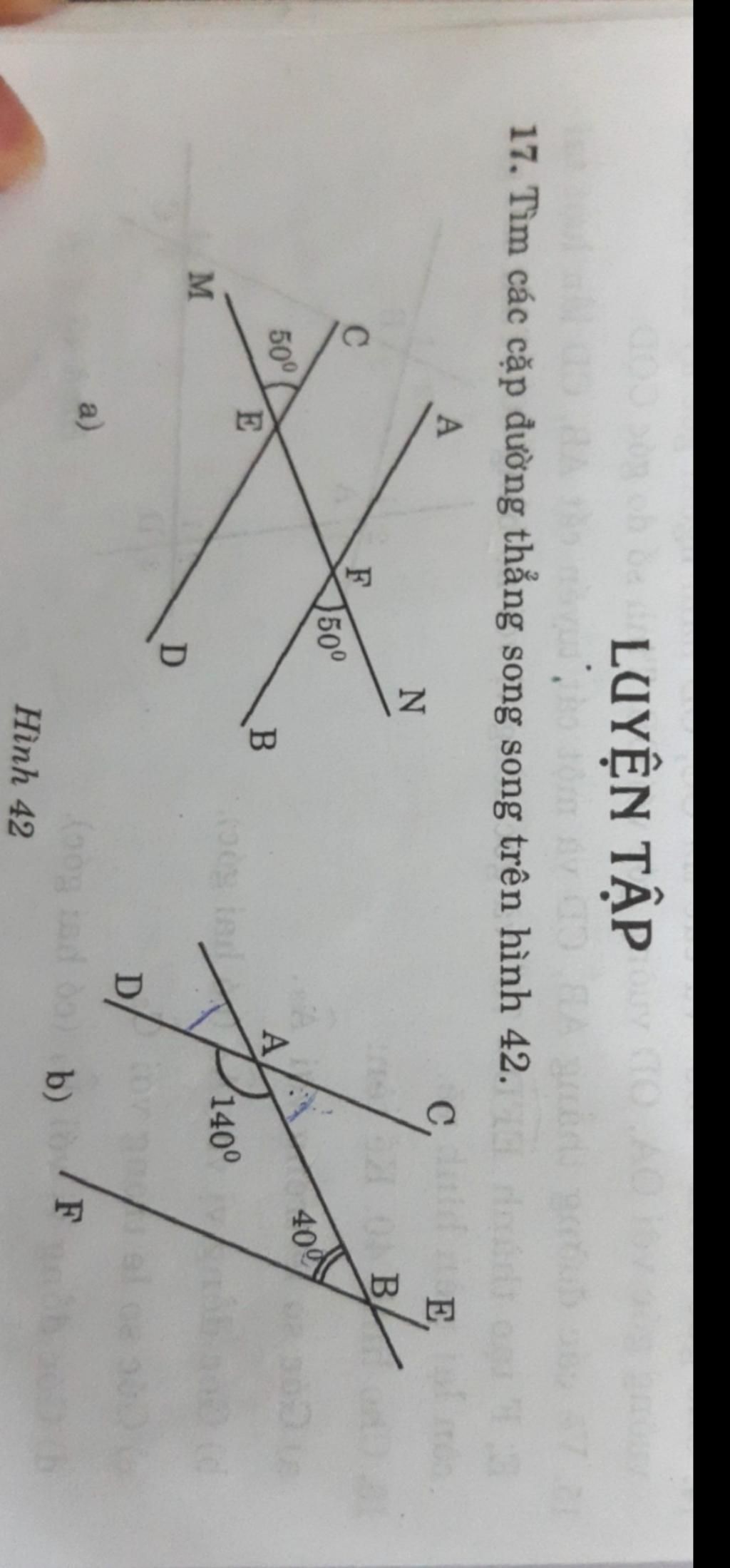 05 8A 190 mvu o tom V 03 HA 17. Tìm các cặp đường thẳng song song trên ...