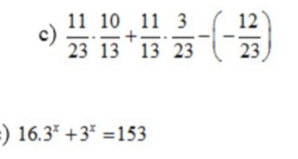 c) 11 10 11 3 23 13 13 23 :) 16.3* +3* = 153 12 23