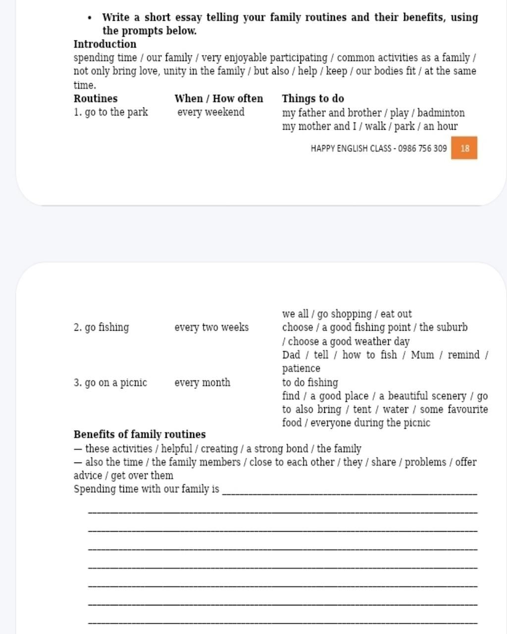 Write a short essay telling your family routines and their benefits ...