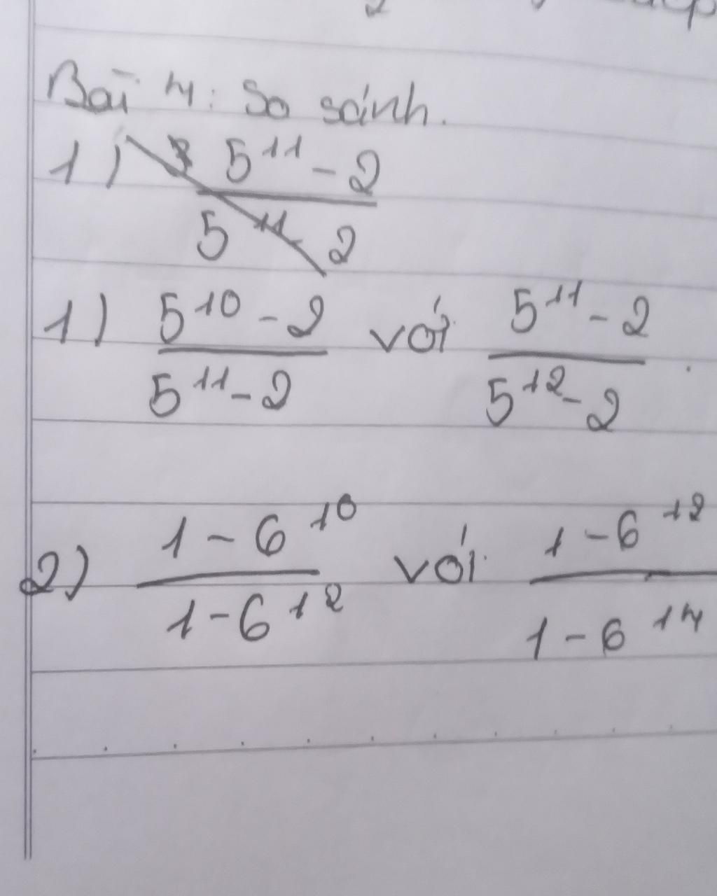 Bài Mi So sánh. 15¹¹-2 5 2 (1) 510-2 voi 5¹¹-2 5¹1-2 5+2-2 (2) 1-610 1 ...