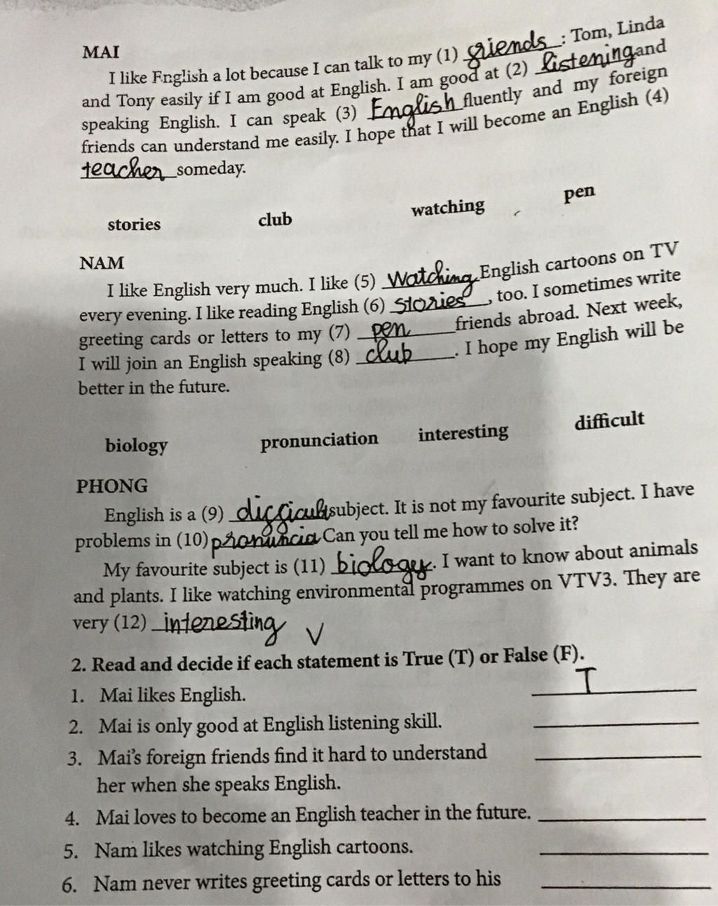 ΜΑΙ like Finglish a lot because I can talk to my (1) griends Tom, Linda ...