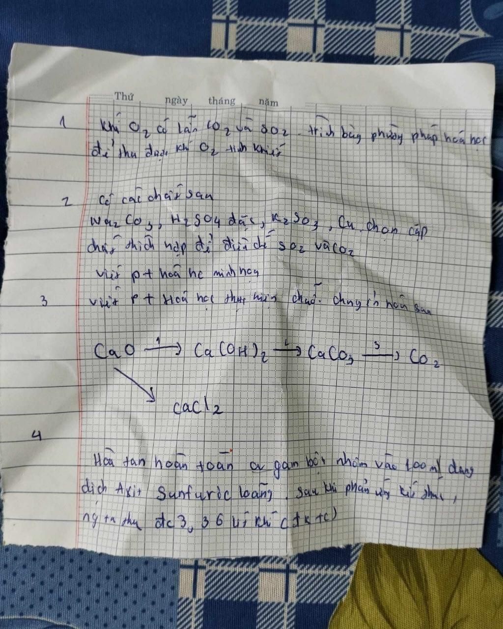 4 2 Thứ ngày tháng năm khí O2 có lửa CO2 và 802 để thu được khí O2 tinh ...