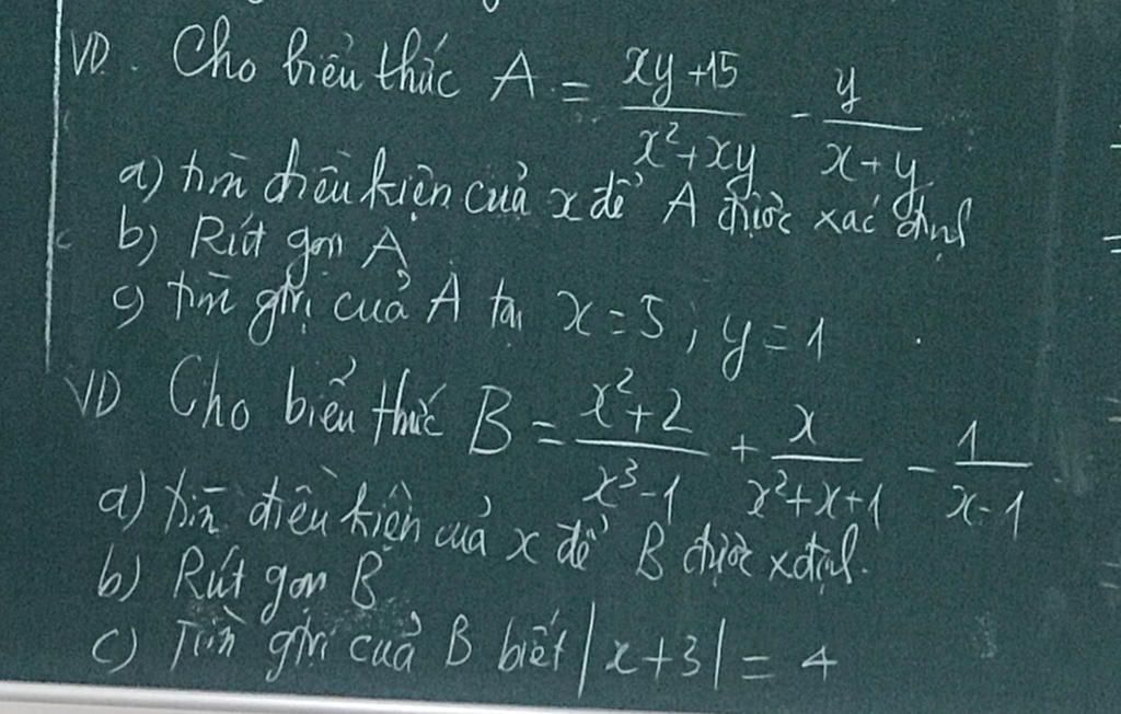 V. Cho biểu thức A. ly 45 यू a) tim treu kien cua x de A chioc xać ind ...