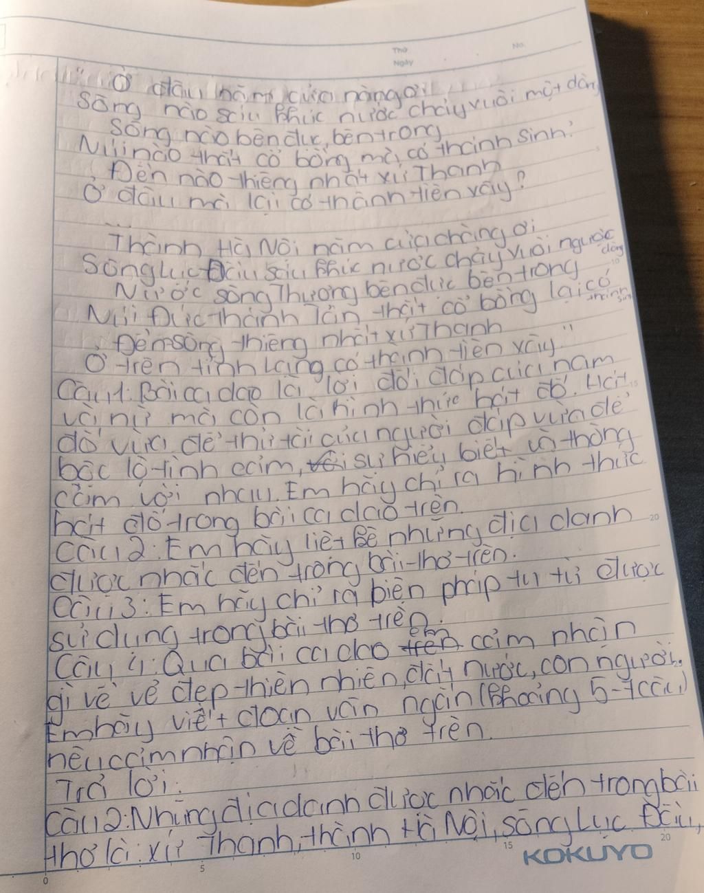 No. Tho Ngay Song não bendir, bentrong Ở đâu năm của nàng ơi L sông nào ...