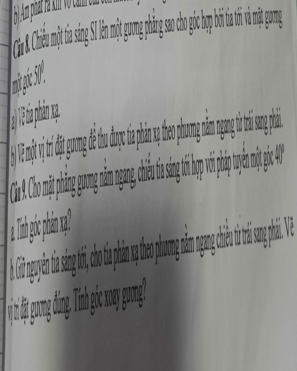 b). Am pltat cảnh Chiếu một tia sáng Sĩ lên một giaơng những sao cho ...