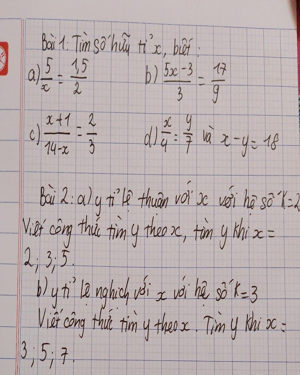Box 1: Tim so hula ti'xc, but 5x - 3 3 ху a) 5 = 15 2 x +1 2 c) - 14-x ...