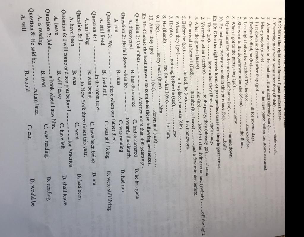 the end of fast monui, we had worked CTC 101 20 years Ex 9: Give the ...