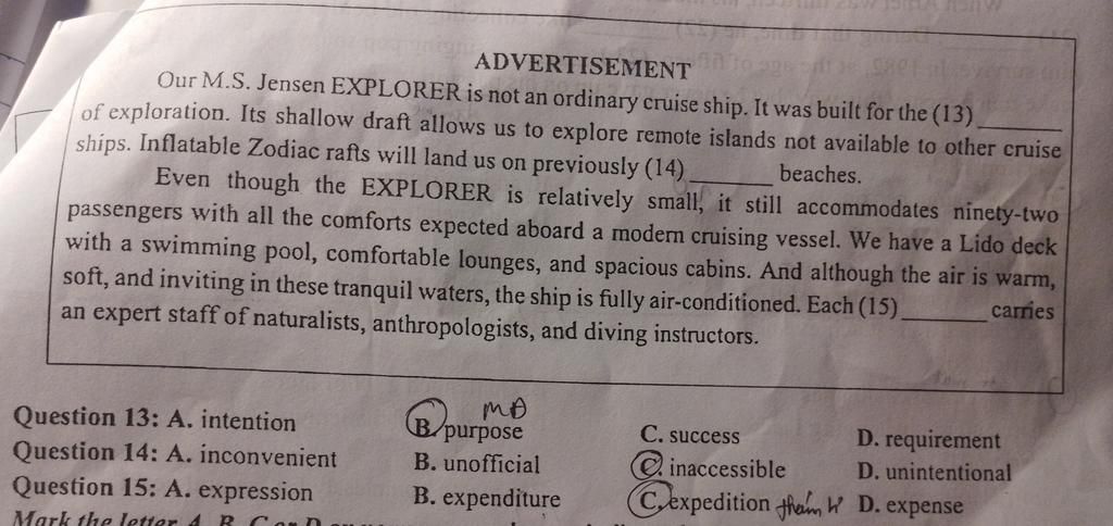 ADVERTISEMENT Our M.S. Jensen EXPLORER is not an ordinary cruise ship ...