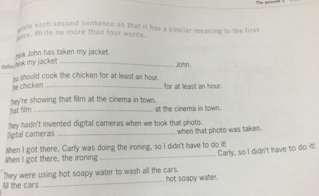 plete each second sentence so that it has a similar meaning to the ...