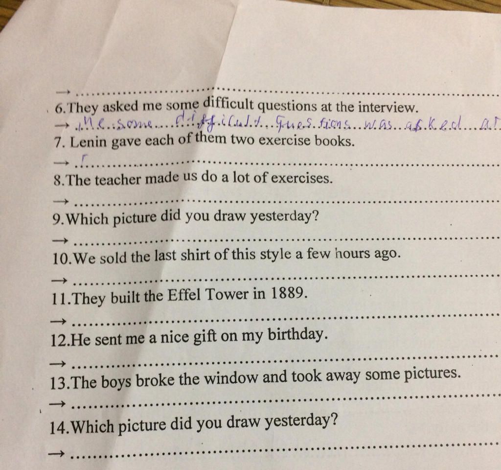 6. They asked me some difficult questions at the interview. e some diff ...