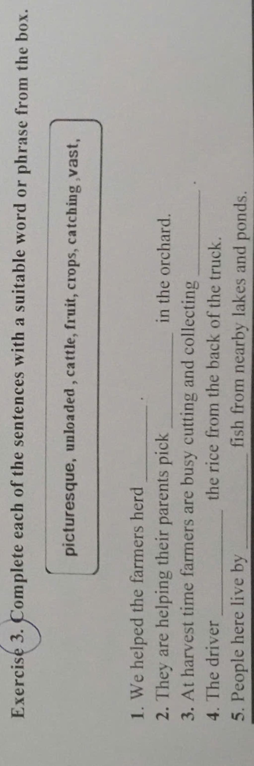 Exercise 3. Complete each of the sentences with a suitable word or ...