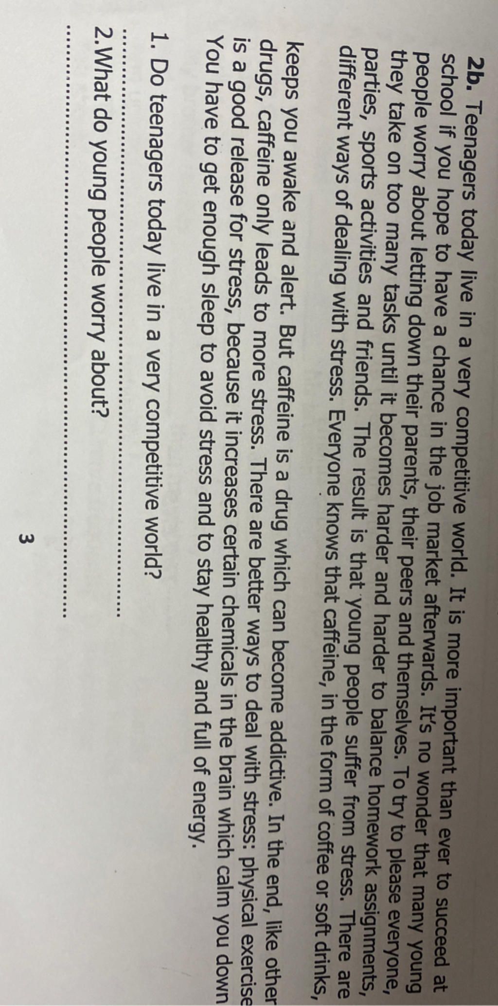 3. Why is physical exercise a good release for stress? 4. How many ways ...