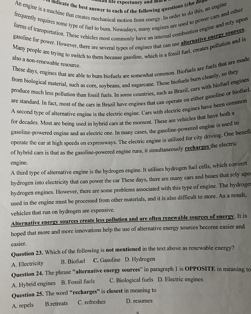 life expectancy and ma ndicate the best answer to each of the following ...