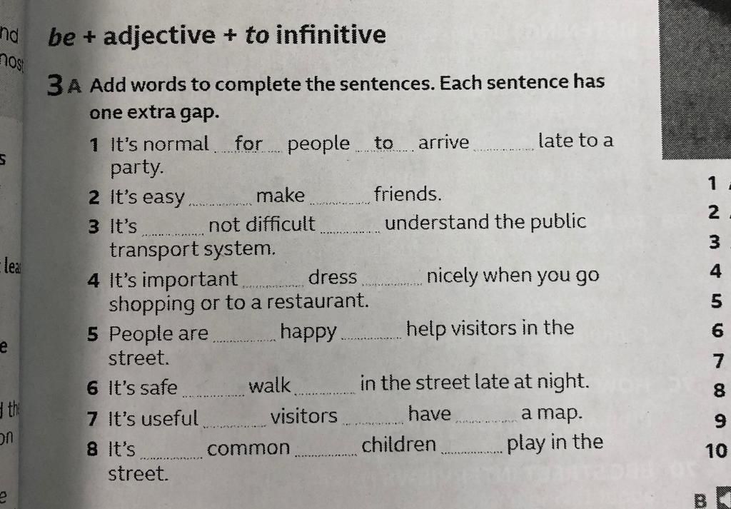 nd most be + adjective + to infinitive 3A Add words to complete the ...