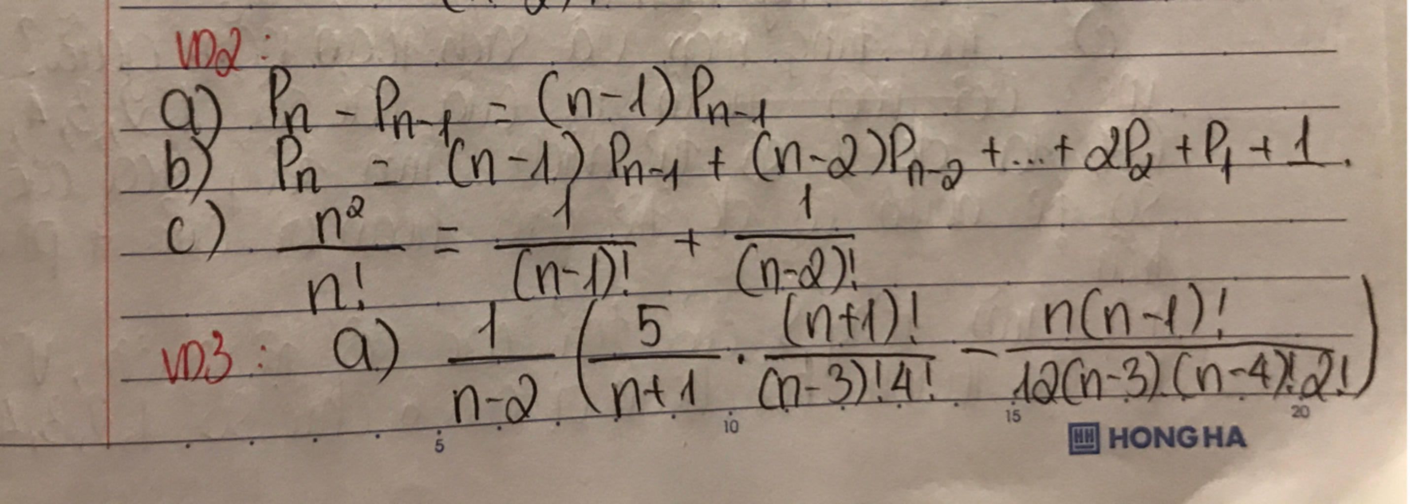 102: a) Pn - Pay - (n-1) PA-t PAL b) Pn = c) no no n! V03: a) ^(n-1) Pn ...