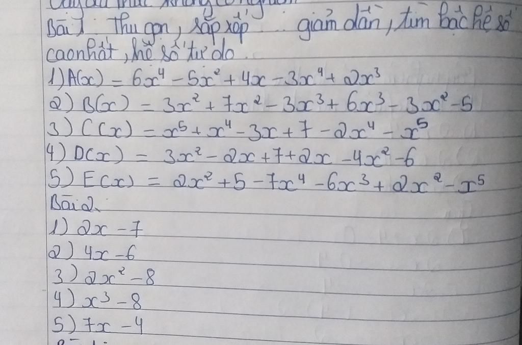 Giải giúp mik nhanh 2 bài này nha ko nguyên bài 1 cũng đcBail thu gon ...