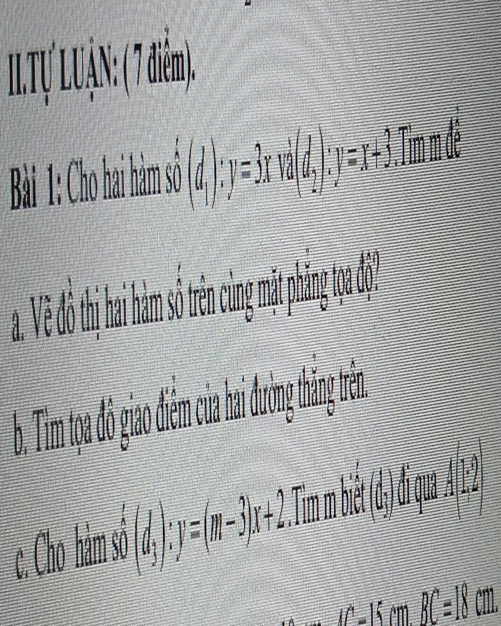 ILTŲ LUAN: (7 diem) Bài 1: Cho hai hàm số | };1=3vila | y=v=3link a. Về ...