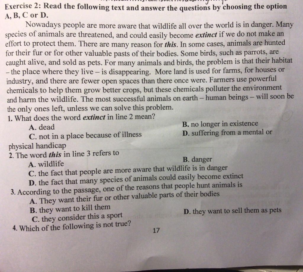 Giúp Exercise 4. A.Human begins are the most successful animals on ...