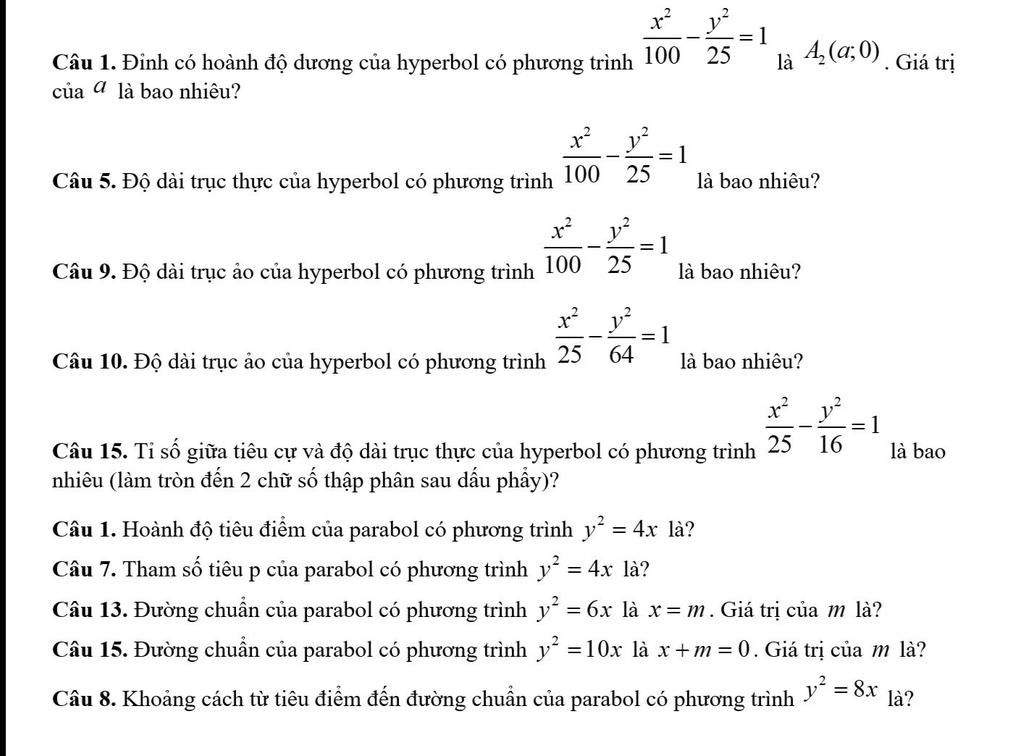 Giải dùm mình nha, chi tiết nha. Cảm ơn rất nhìuu nhìuu ạCâu 1. Đỉnh có ...