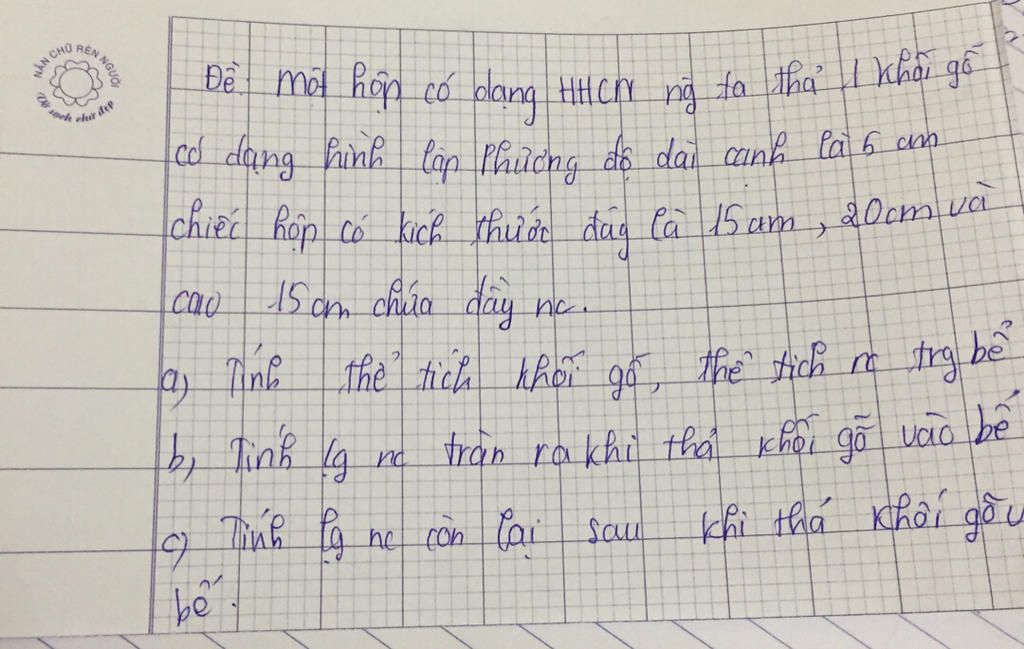 NAN CHO 20 ork REN NGUO har dep Đề một hộp có dạng HHCN này ta thả 1 ...